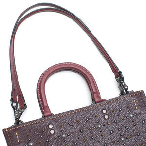 Coach | Bags | Coach Rogue Prairie Rivets Tote Bag Dark Red Oxblood ...